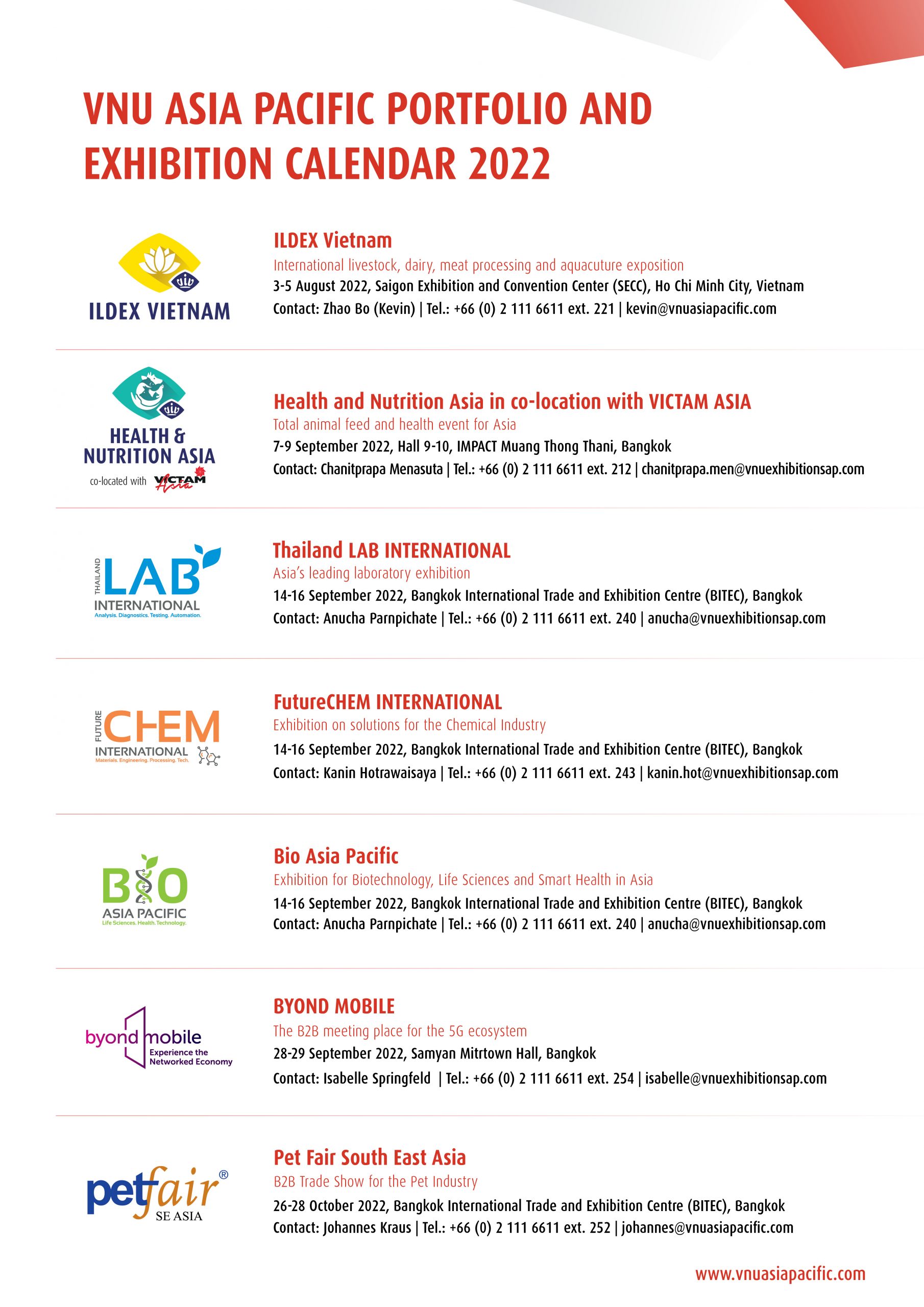 วีเอ็นยู เอเชีย แปซิฟิค พร้อมเปิดครึ่งปีหลังด้วยหลากหลายงานแสดงสินค้าทั้งในและต่างประเทศ – VNU ...